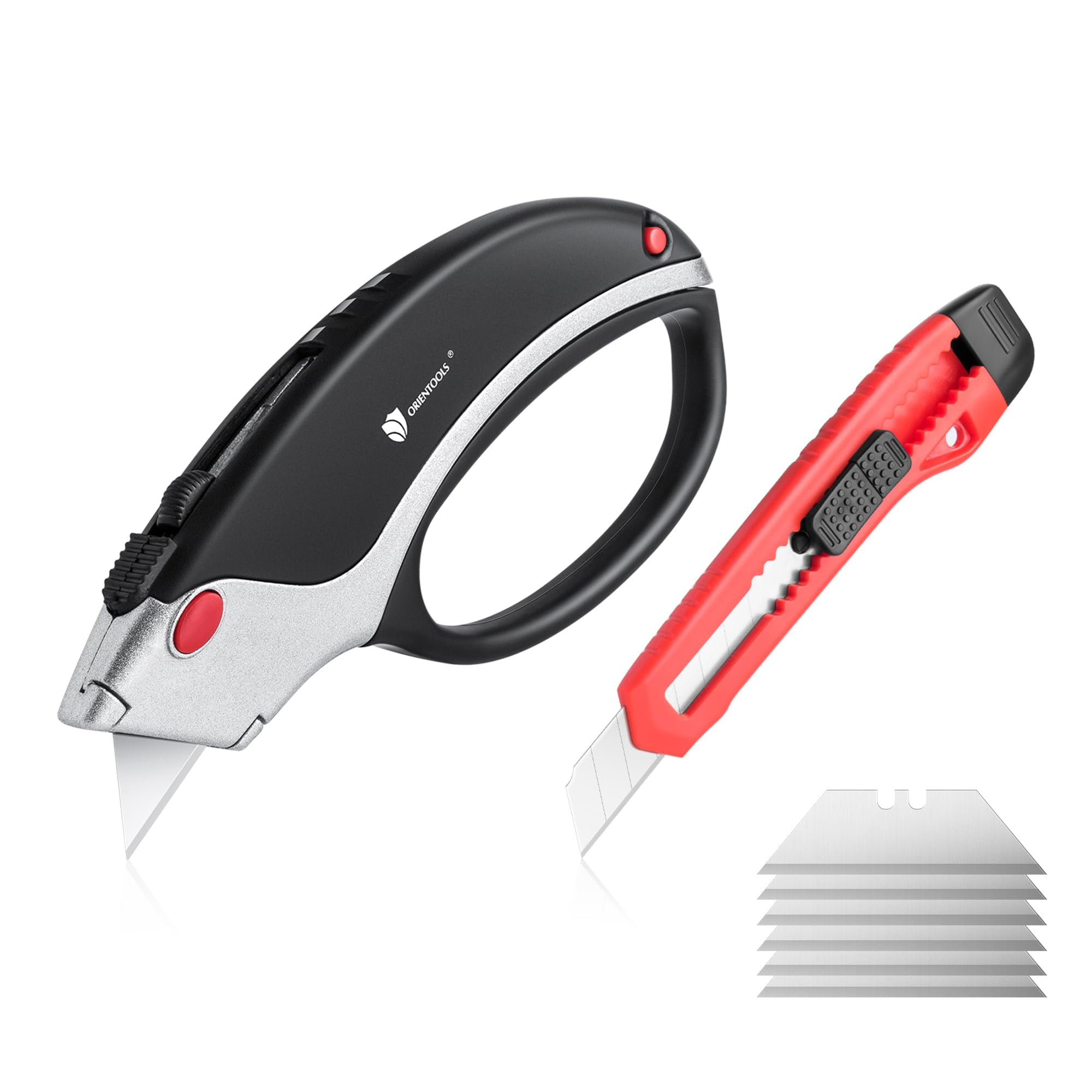 Orientools Utility Knife Box Cutter, 2 Pcs Retractable Auto-Lock Razor ...