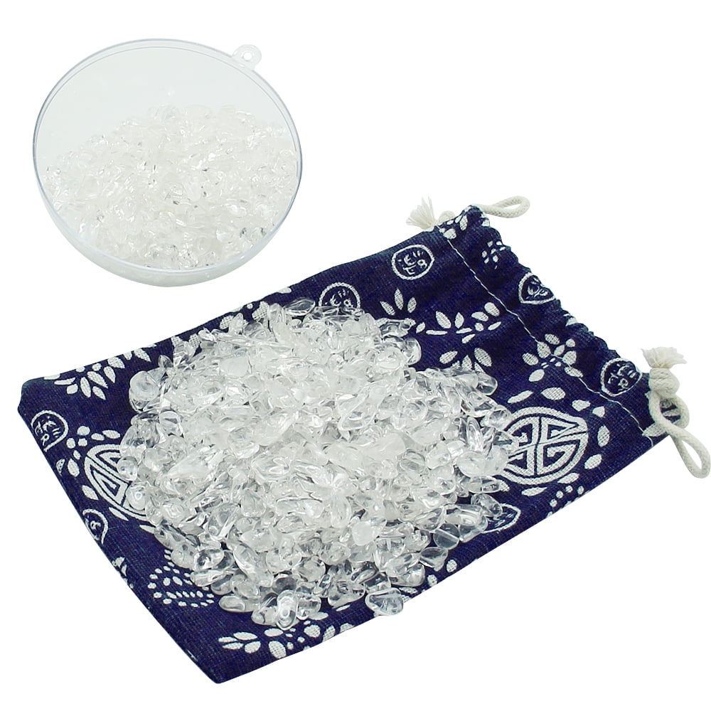 Orientrea 1.1lb Natural Crushed Clear Quartz Crystal Tumbled Chips ...