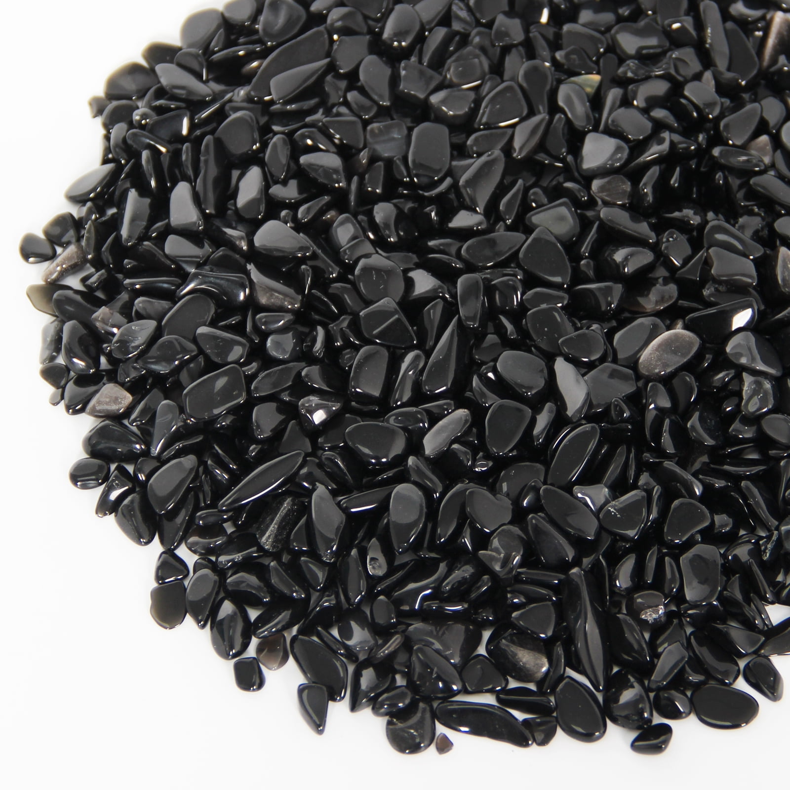Orientrea 1.1lb Natural Crushed Obsidian Crystal Tumbled Chips-Healing ...