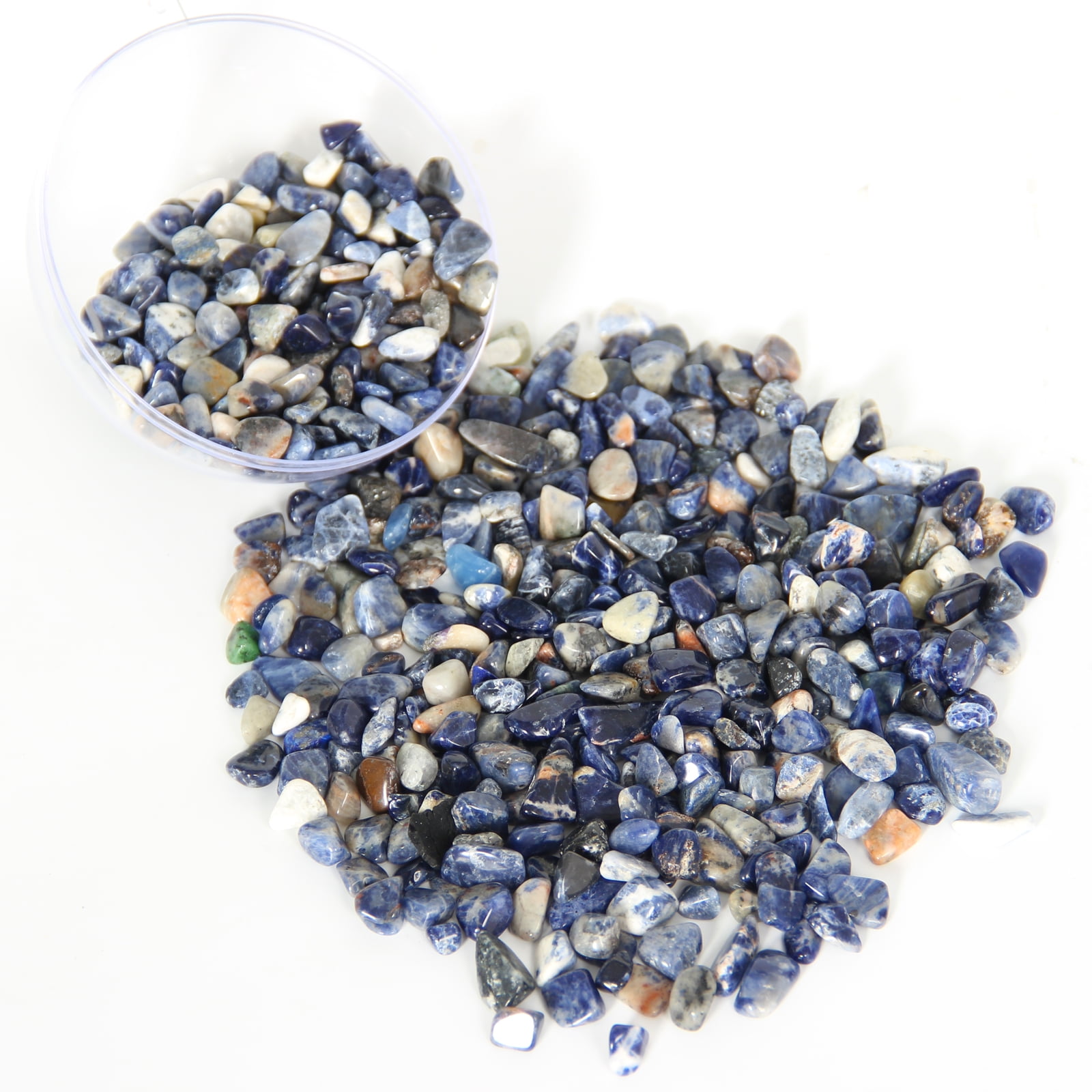 Orientrea 1.1lb Natural Crushed Sodalite Quartz Crystal Tumbled Chips ...