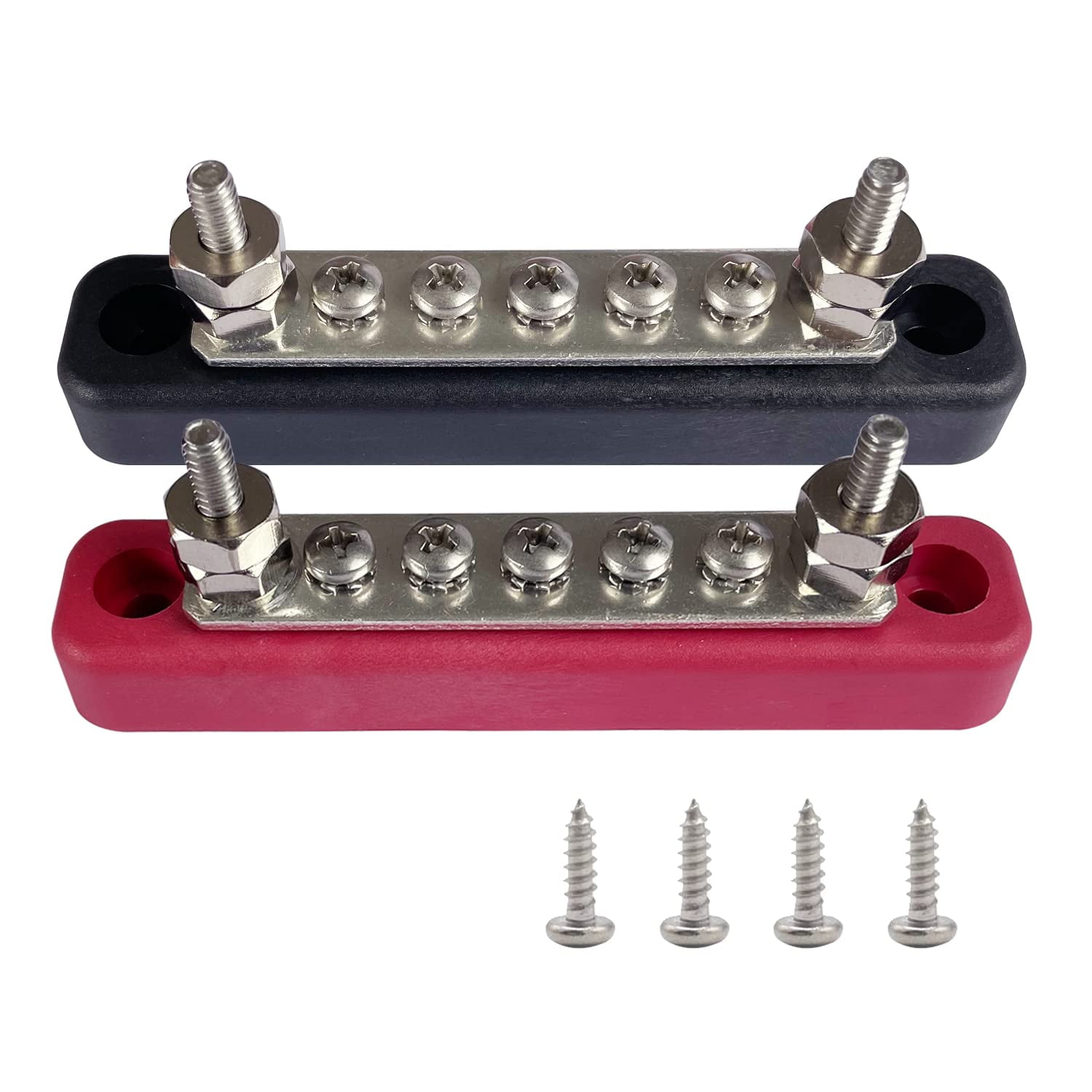 Orifort 5 Terminals Brass Bus Bar, 4.2" Power and Ground Distribution ...