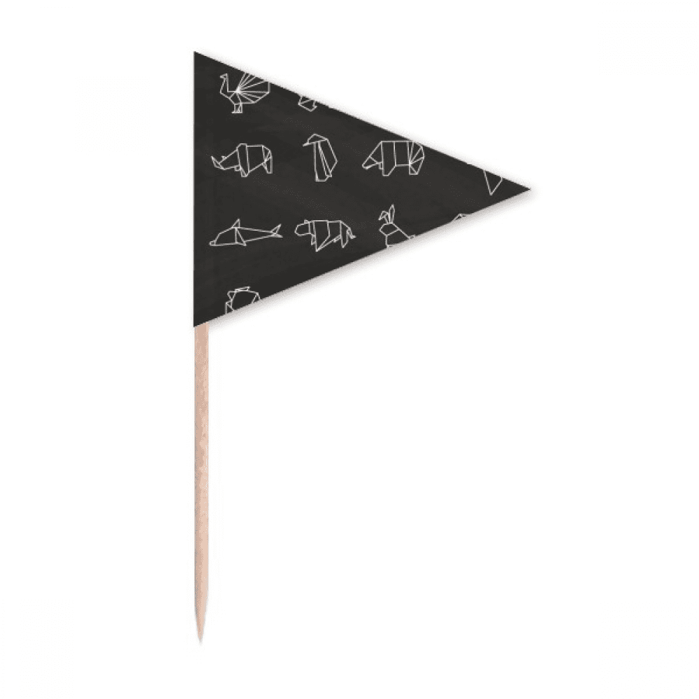 Origa Animal Geometric Shape Toothpick Triangle Cupcake Toppers Flag ...