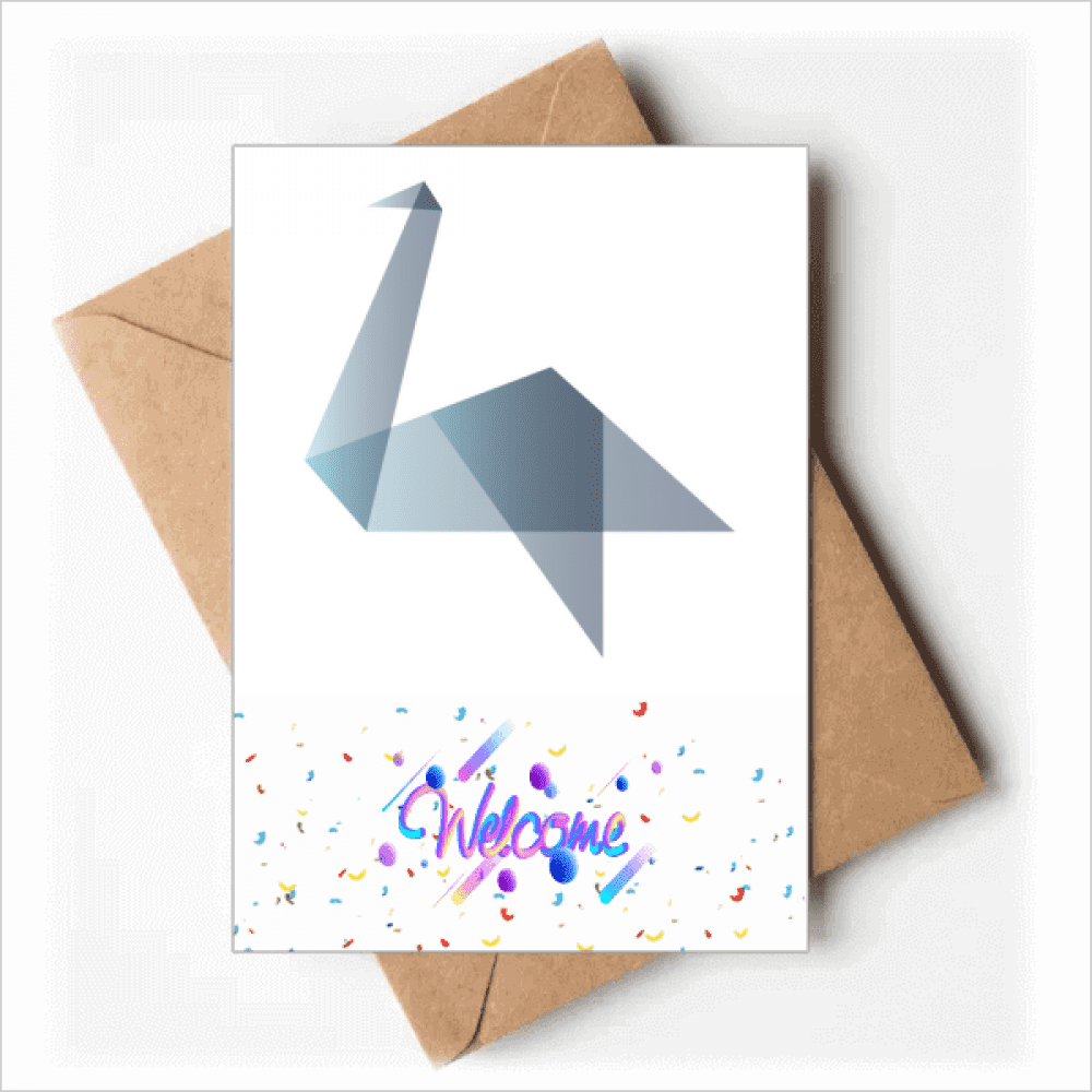 Origa Duck Geometric Shape Welcome Back Greeting Cards Envelopes Blank ...
