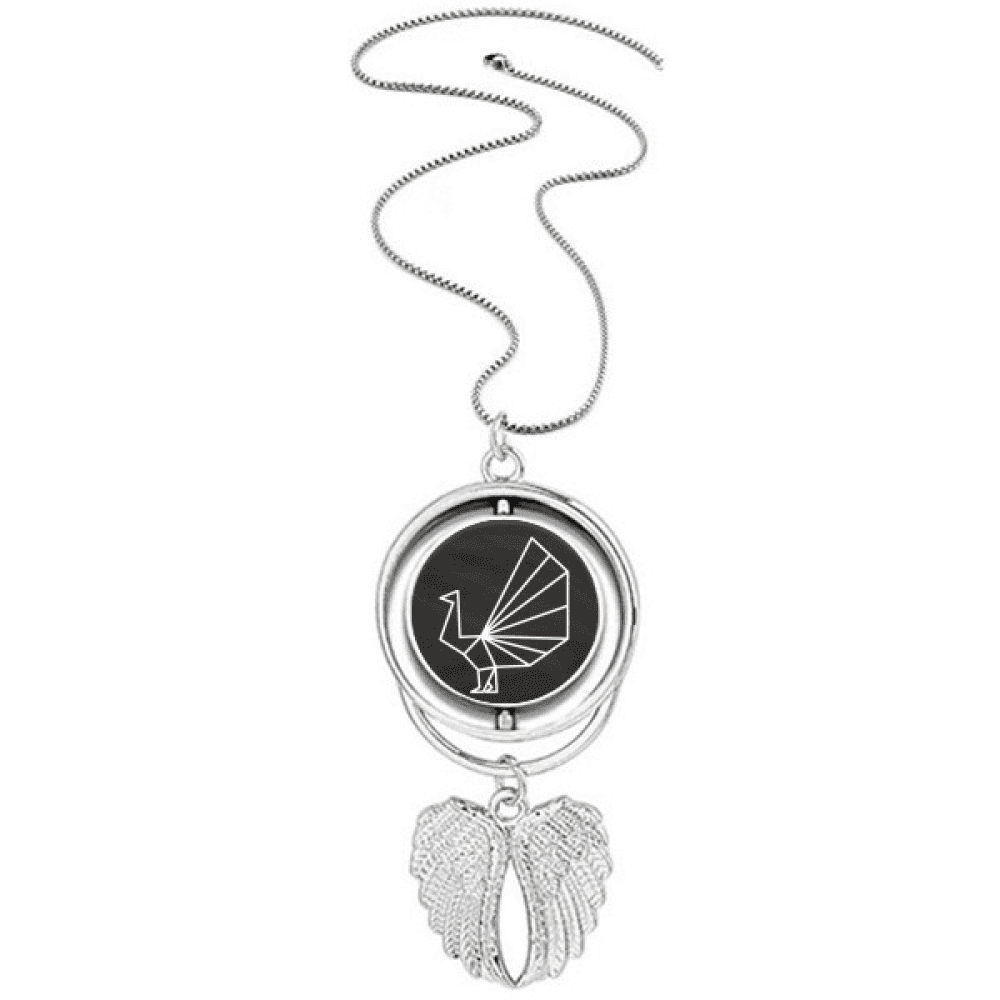 Origa Peacock Geometric Shape Pendant Angel Wings Rotating Necklace ...