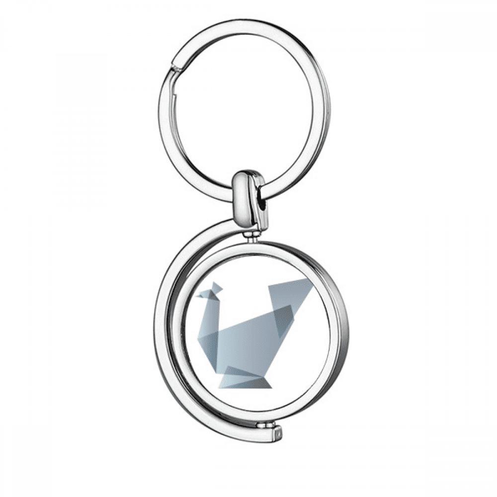 Origa Peacock Geometric Shape Rotating Keychain Metal Keyring Holder ...