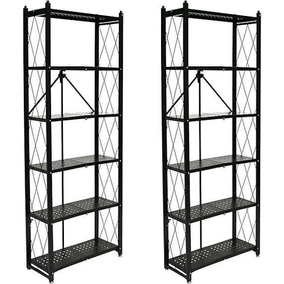 Origami 2 Pack 6 Shelf Bookcase Open Organizer Freestanding Rack ...