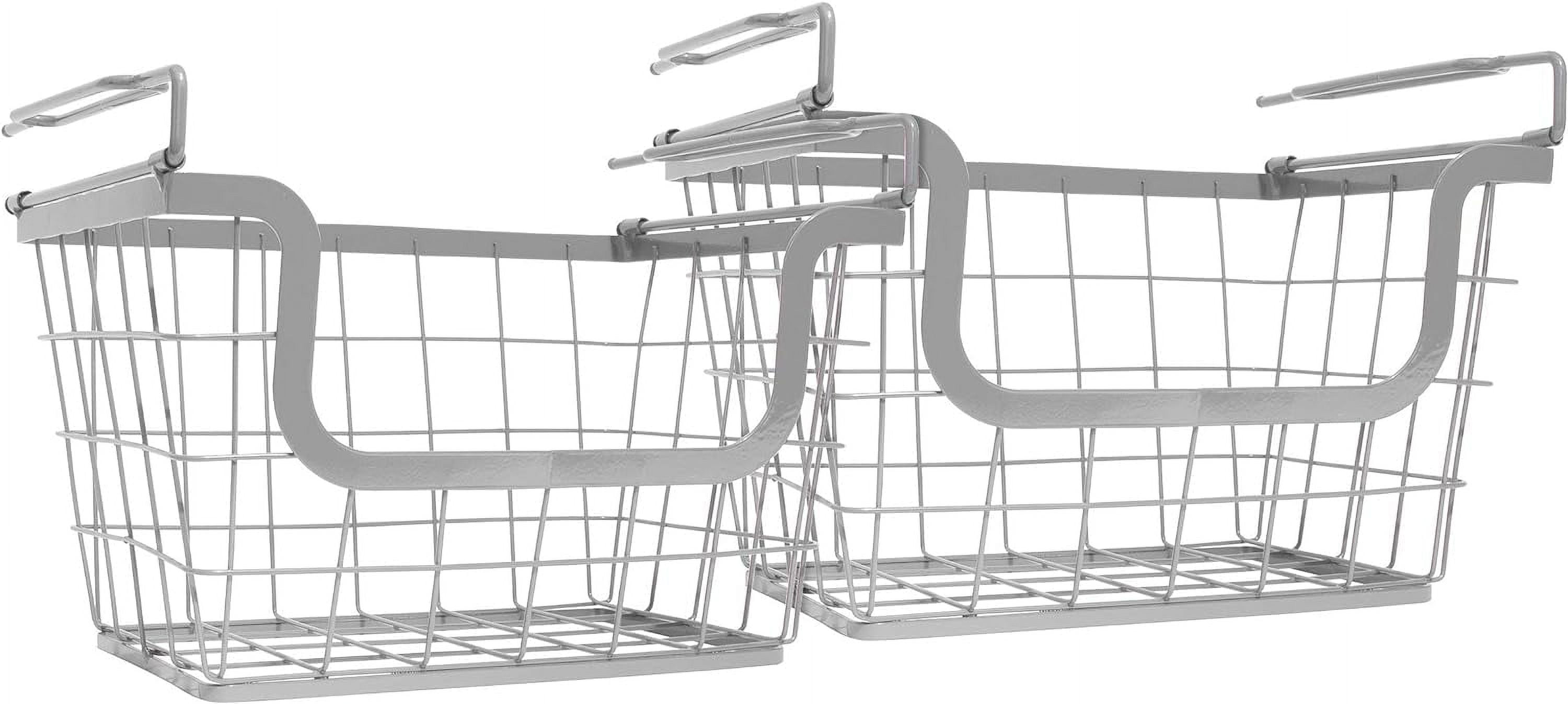 Origami 2-Pack Metal Stacking Baskets - Undershelf Storage Basket ...