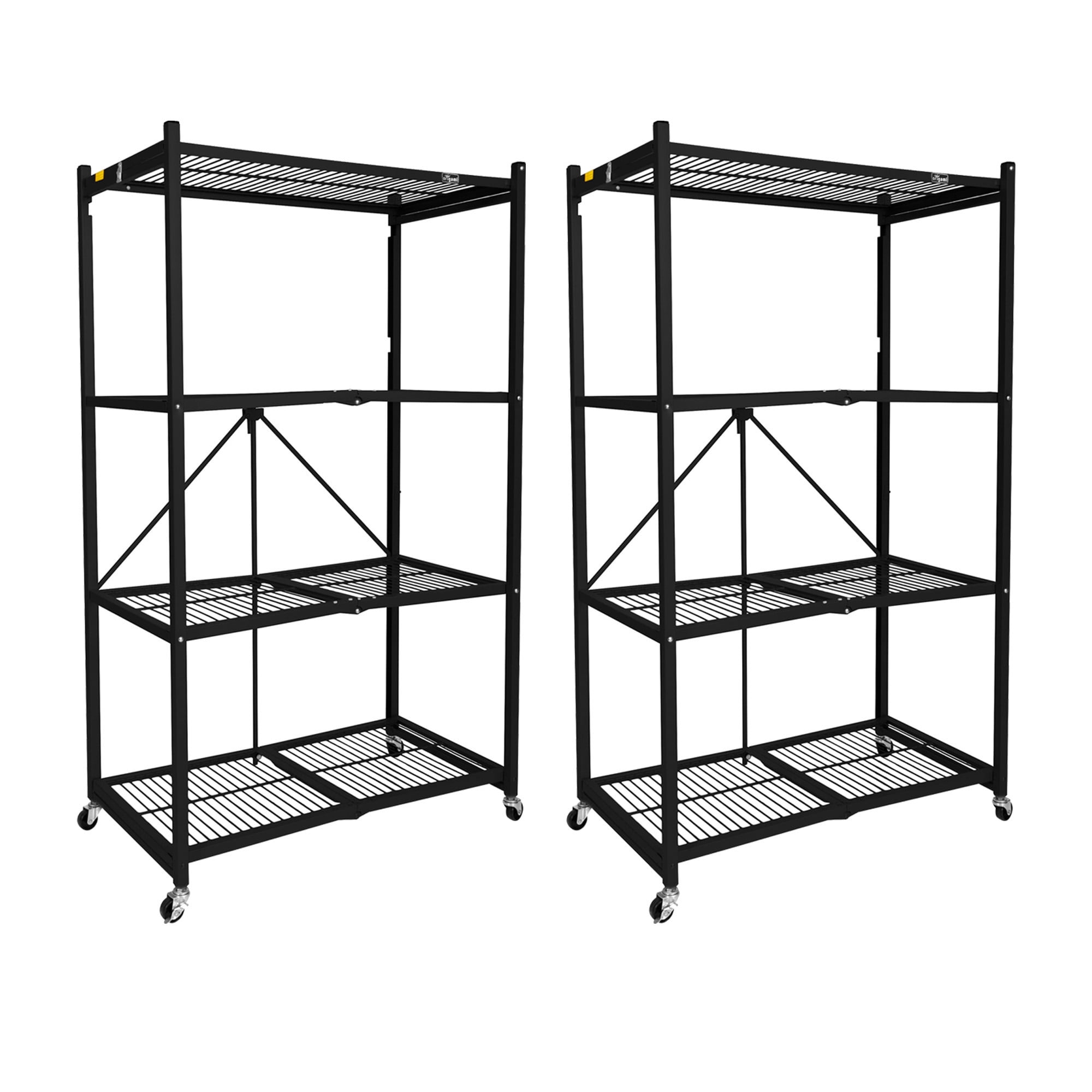Origami 2-Pack R5-06W 4-Shelf Folding Steel Wire Shelving Storage ...