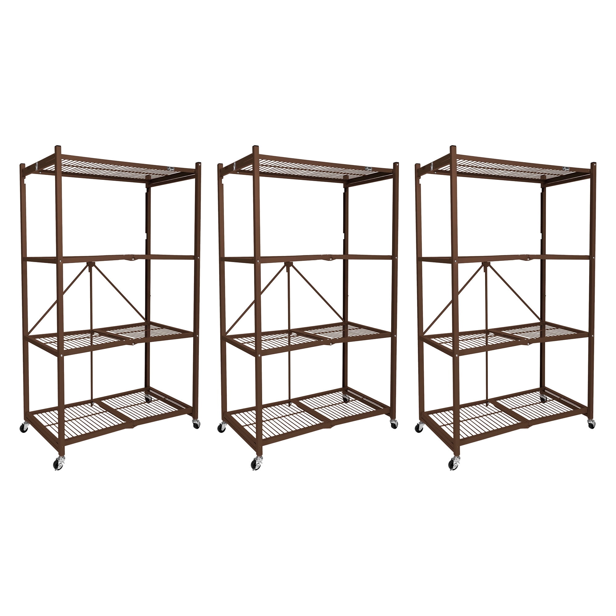 Origami 3-Pack R5-06W 4-Shelf Folding Steel Wire Shelving Storage ...