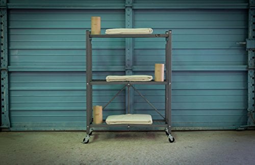 Origami 3 Tier Folding Shelves, Storage Shelving Rack Unit With Wheels ...