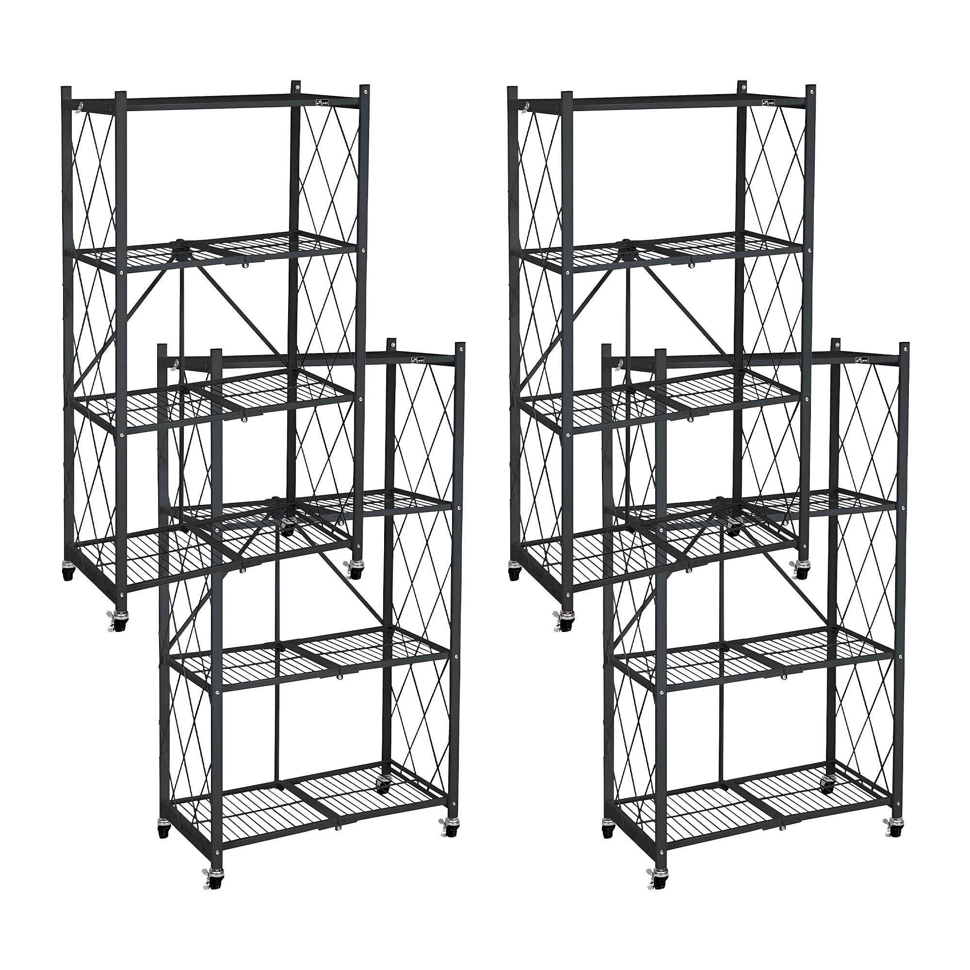 Origami 4 Pack 4 Tier Folding Garage Shelves Heavy Duty Shelving w ...
