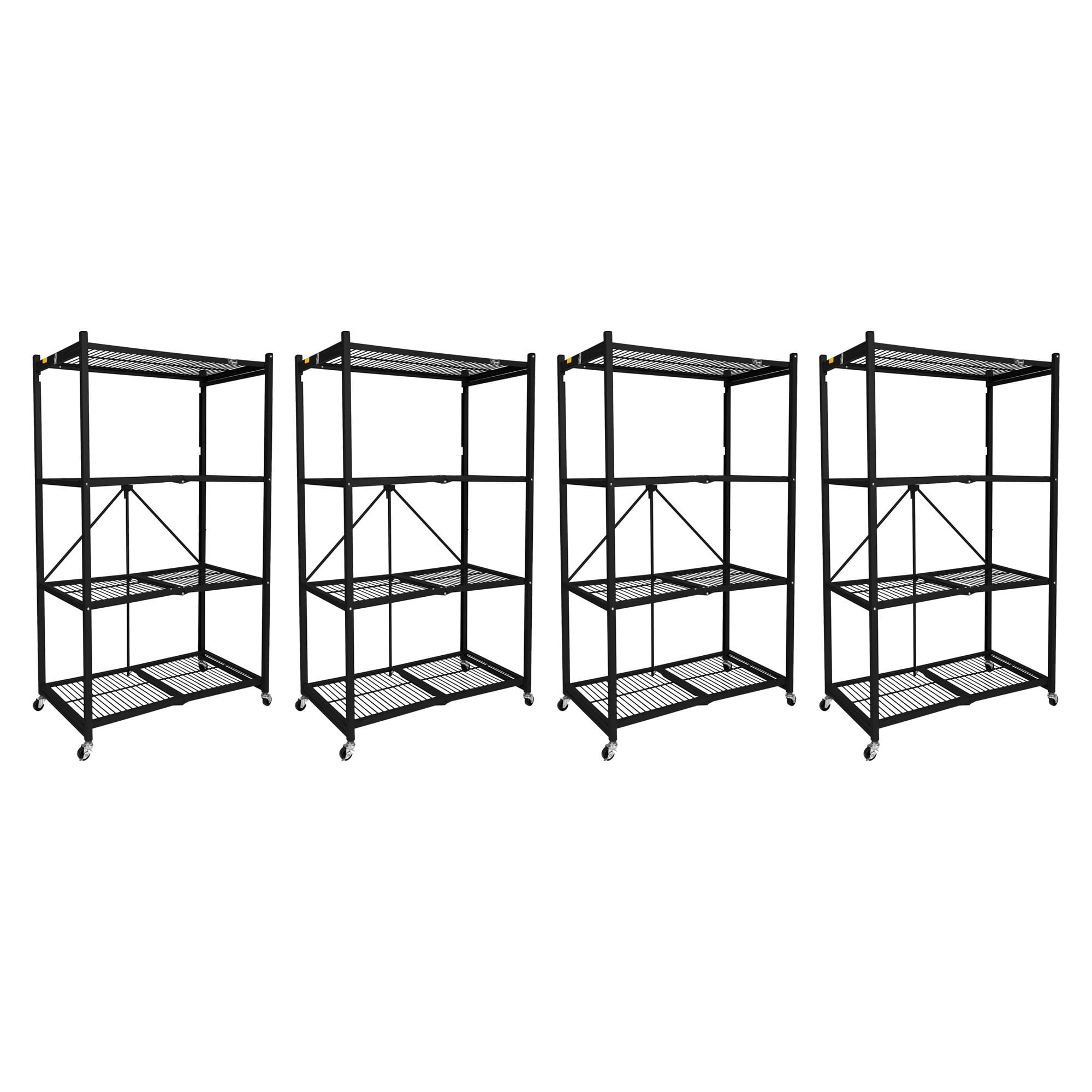 Origami 4-Pack R5-06W 4-Shelf Folding Steel Wire Shelving Storage ...