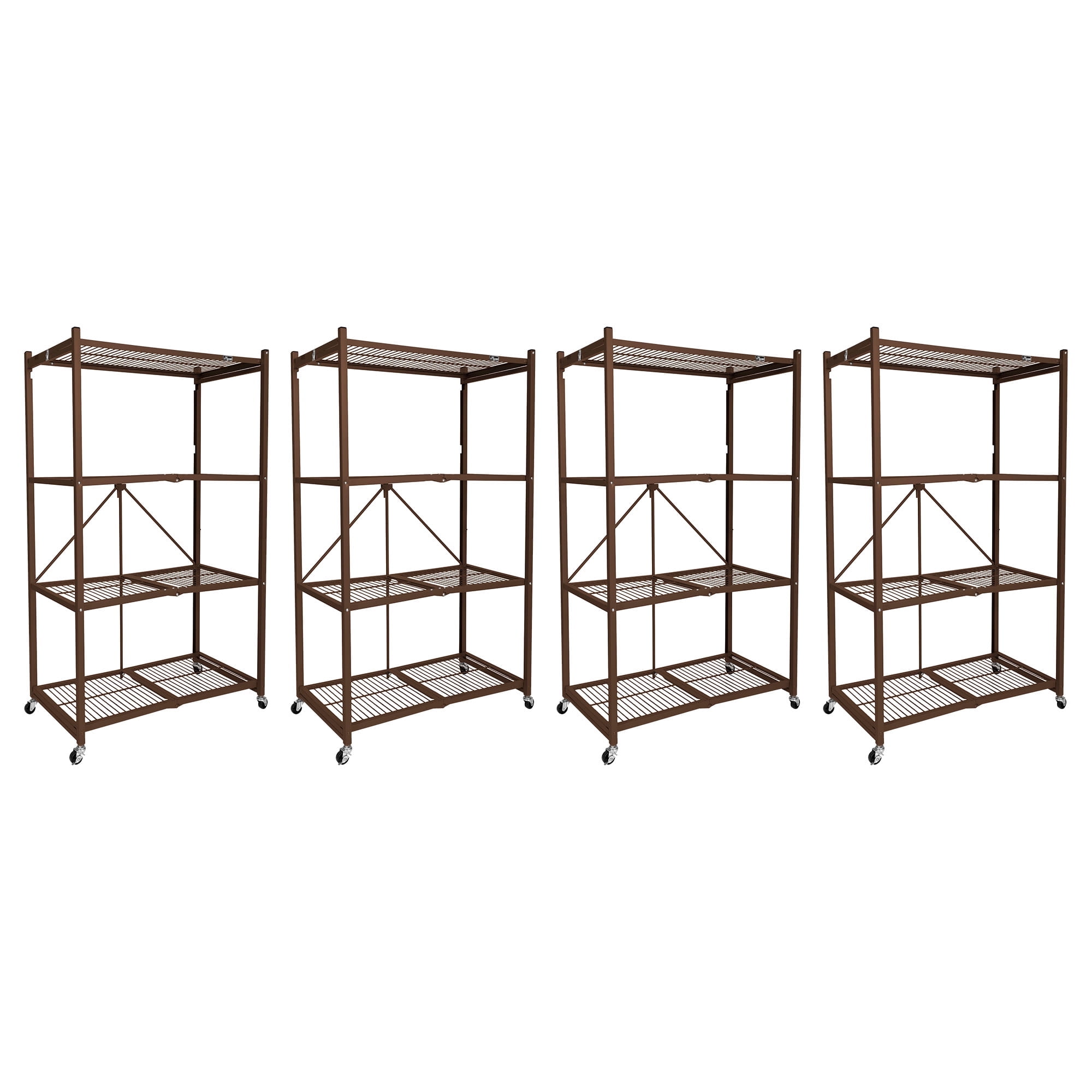 Origami 4-Pack R5-06W 4-Shelf Folding Steel Wire Shelving Storage ...