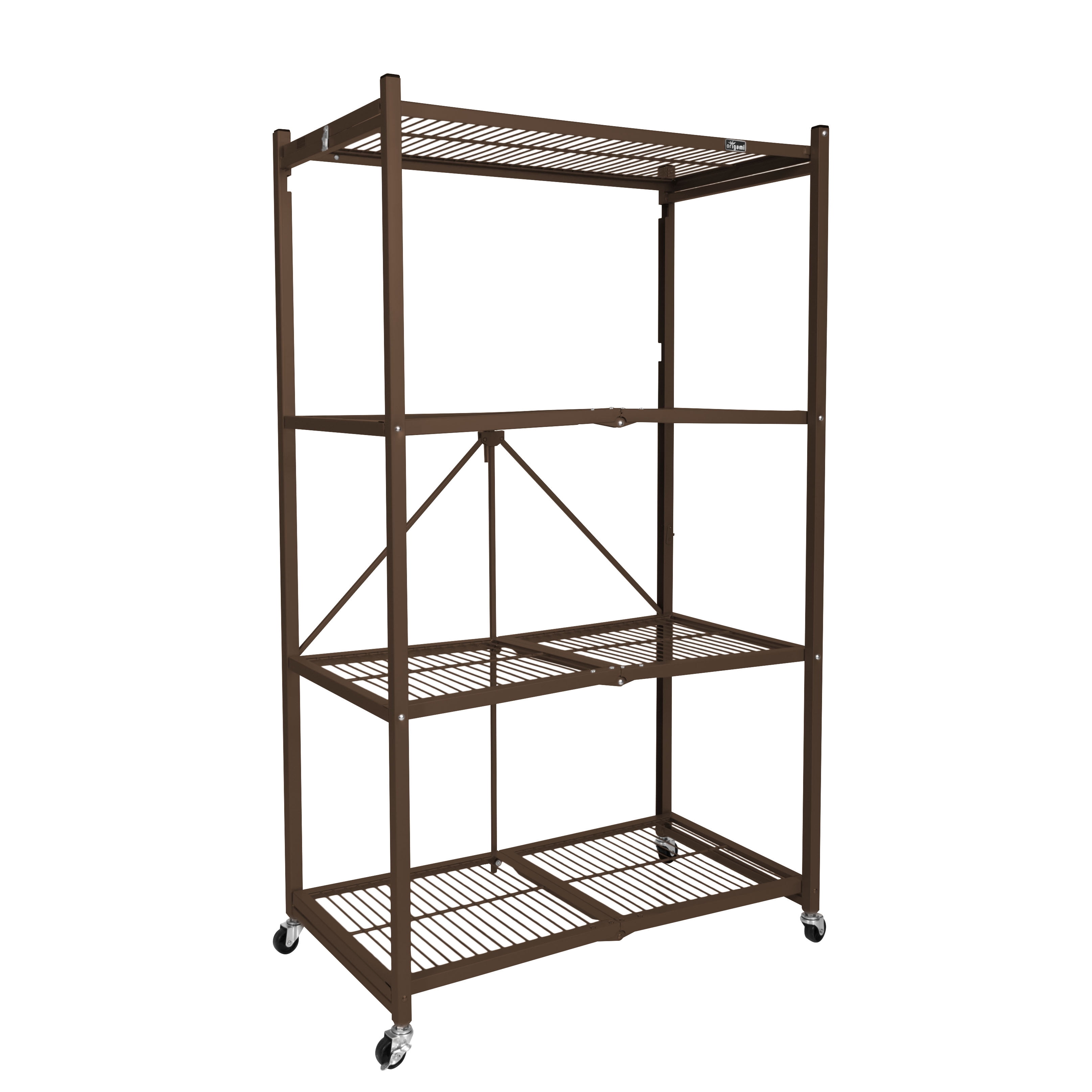 Origami 4-Shelf R5 Series Storage Rack with Wheels, Bronze - Walmart.com