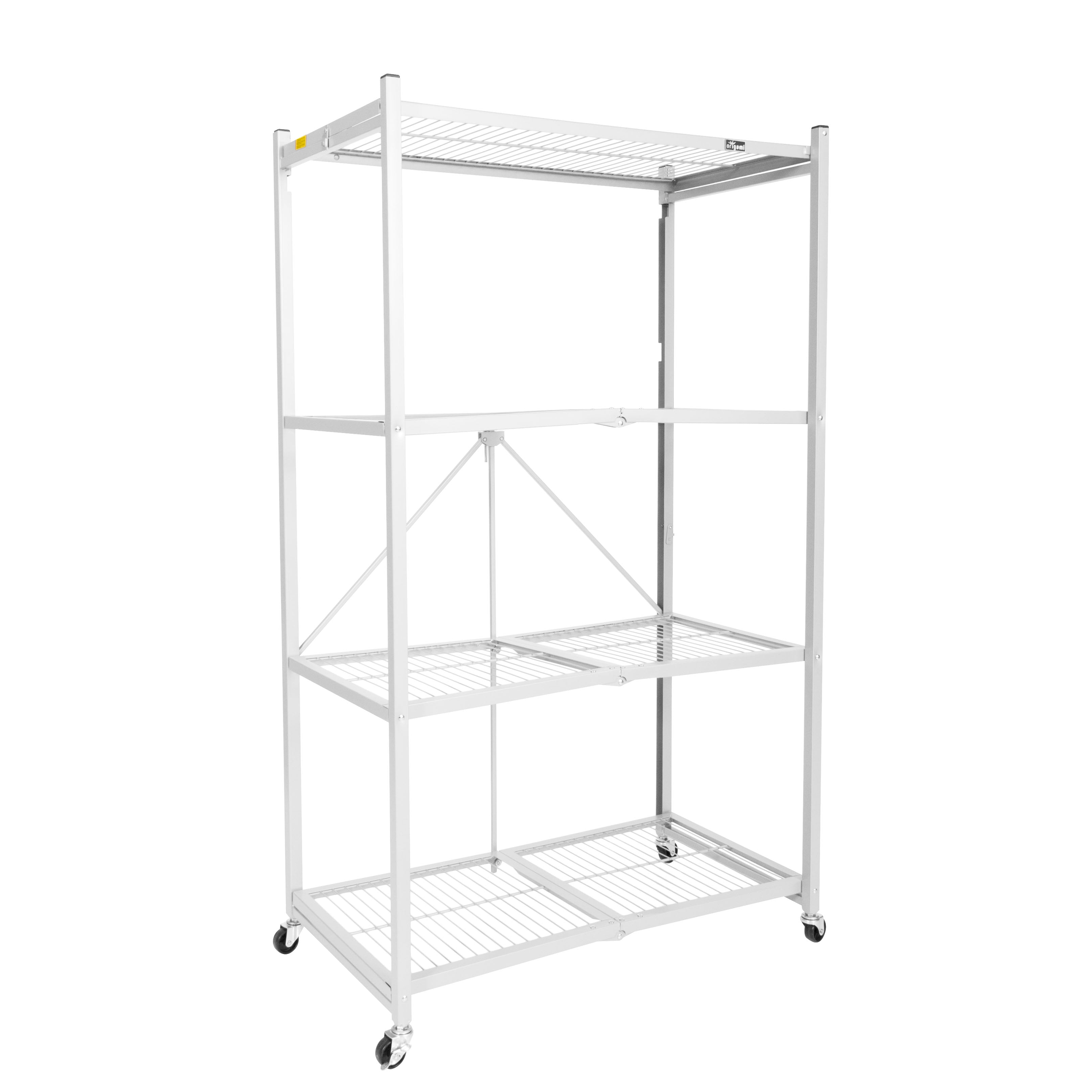 Origami 4-Shelf R5 Series Storage Rack with Wheels, White - Walmart.com