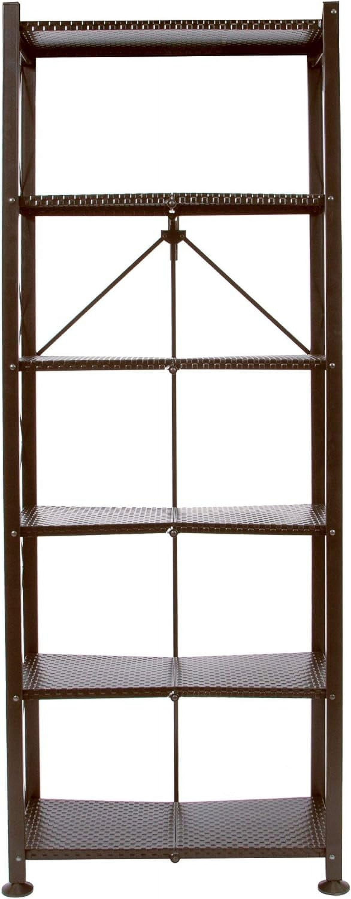 Origami 6 Tier Classic Stamped Steel Bookcase Shelf Organizer Rack with ...