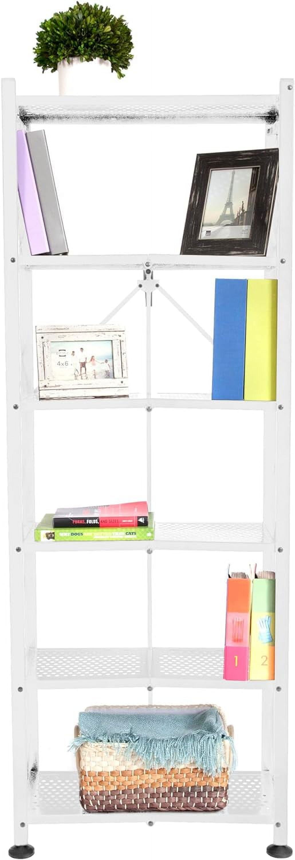 Origami 6-Tier Folding Bookshelf (White) - Walmart.com