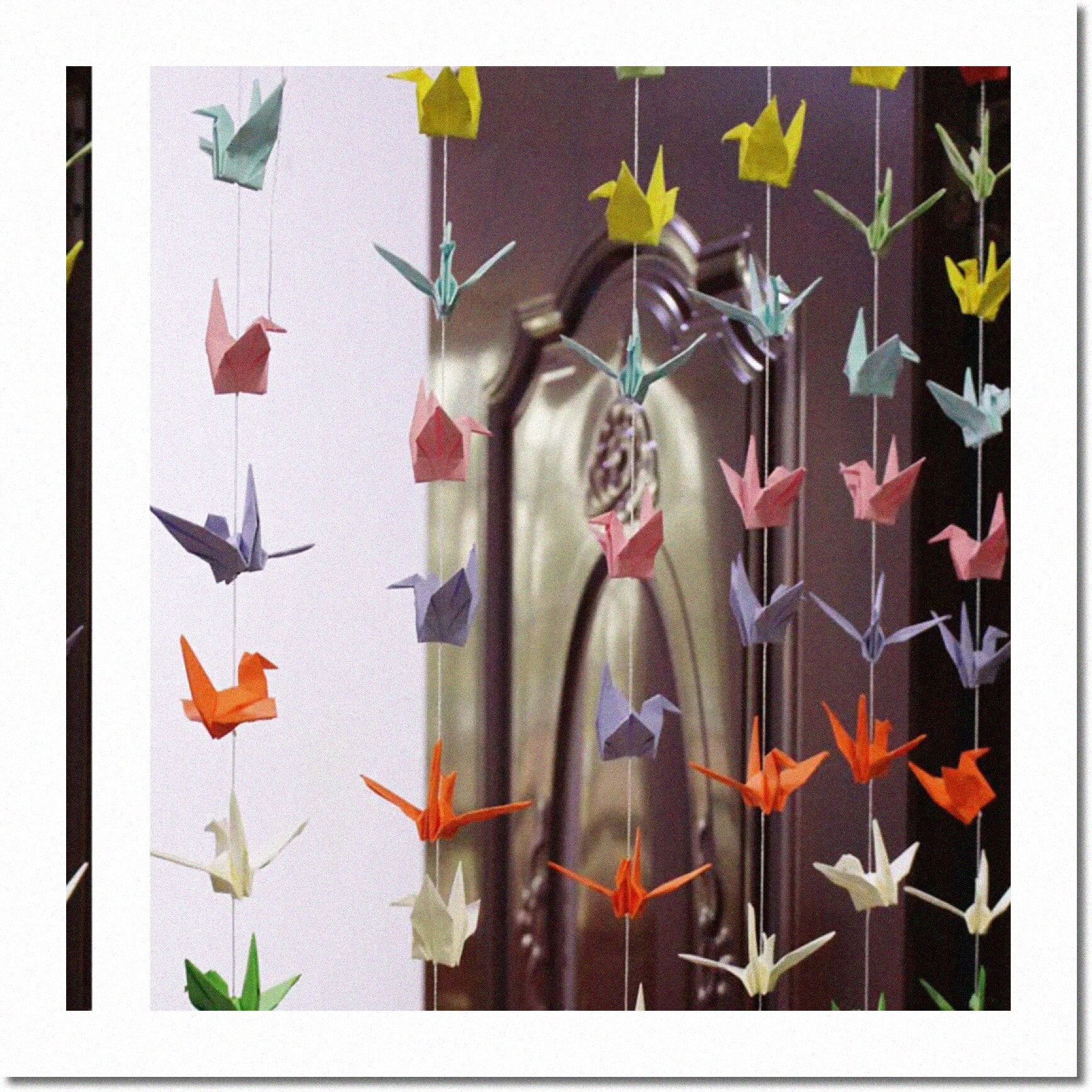 Origami Blissful Birds Hanging Garlands - Vibrant Paper Crane Streamers ...