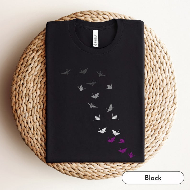 Origami Crane Asexual Shirt, Asexual, Asexual Pride, Ace Pride, Queer Owned Shops, Queer Owned ...