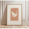 Origami Crane Poster Minimal Japanese Art Line Drawing Neutral Zen ...