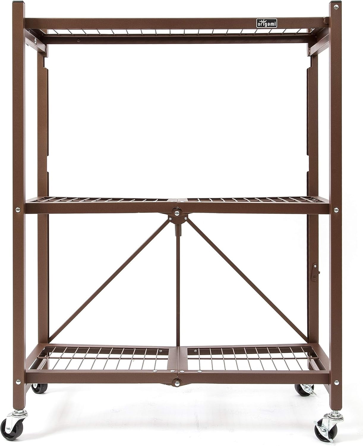 Origami General Purpose Collapsible Foldable 3-Shelf Small Storage Rack ...