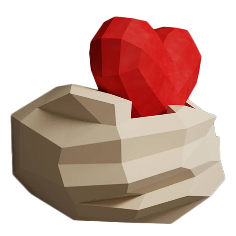 Origami Heart Paper for Aesthetic 3d Model DIY Geometric Models Wall ...
