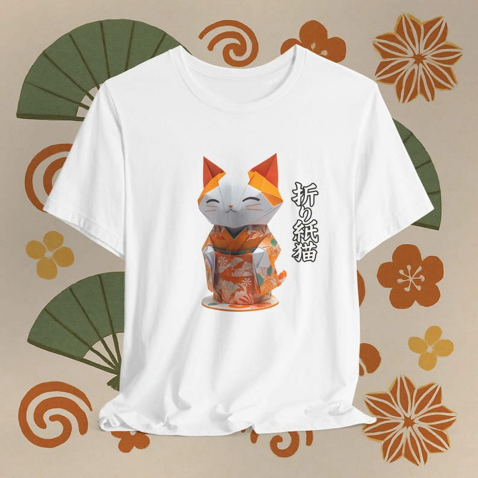 Origami Kimono Cat Tee - Japanese Origami Cat Shirt, Kawaii Cat in ...
