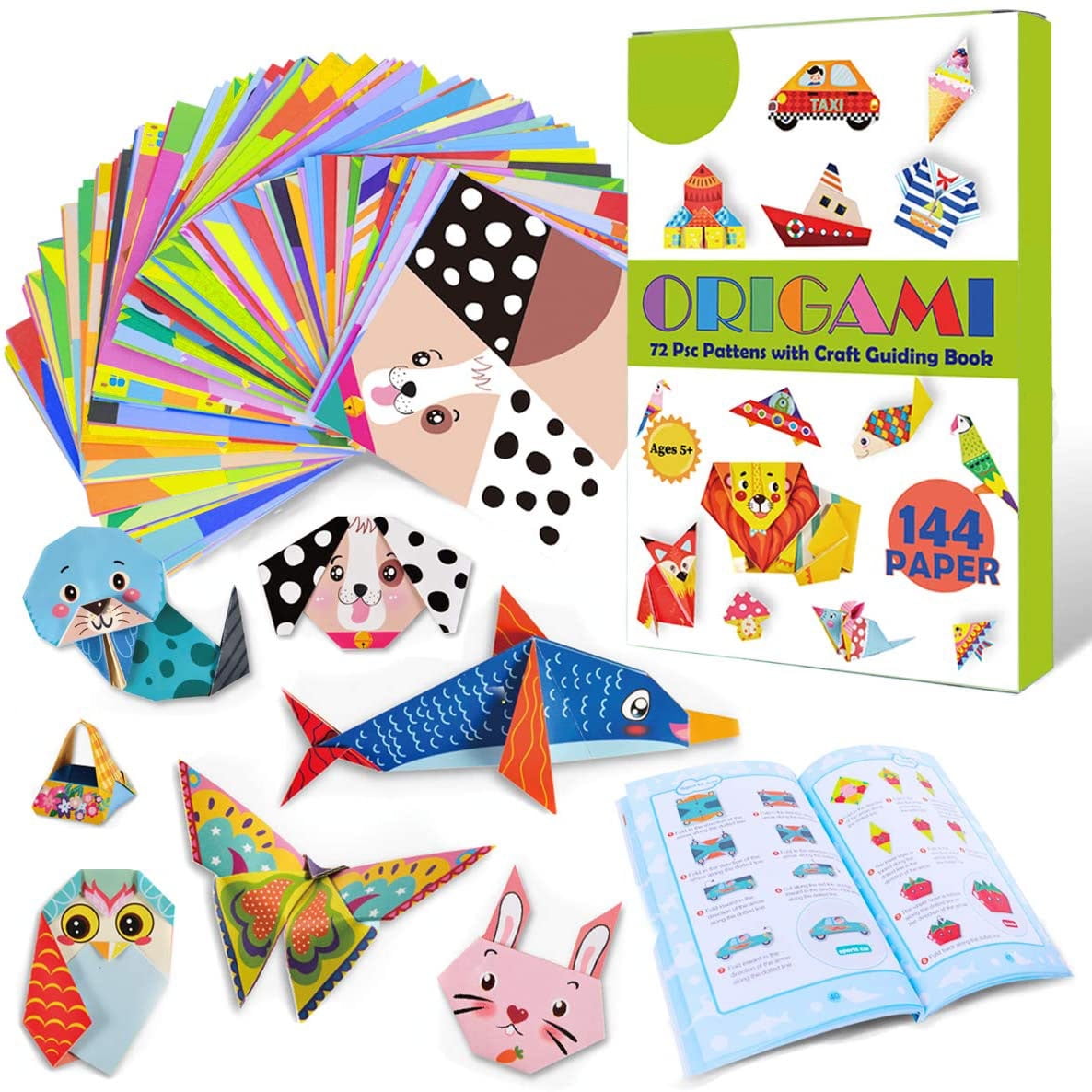 Origami Kit 144 sheets Origami Paper for Kids 72 Patterns with Craft ...