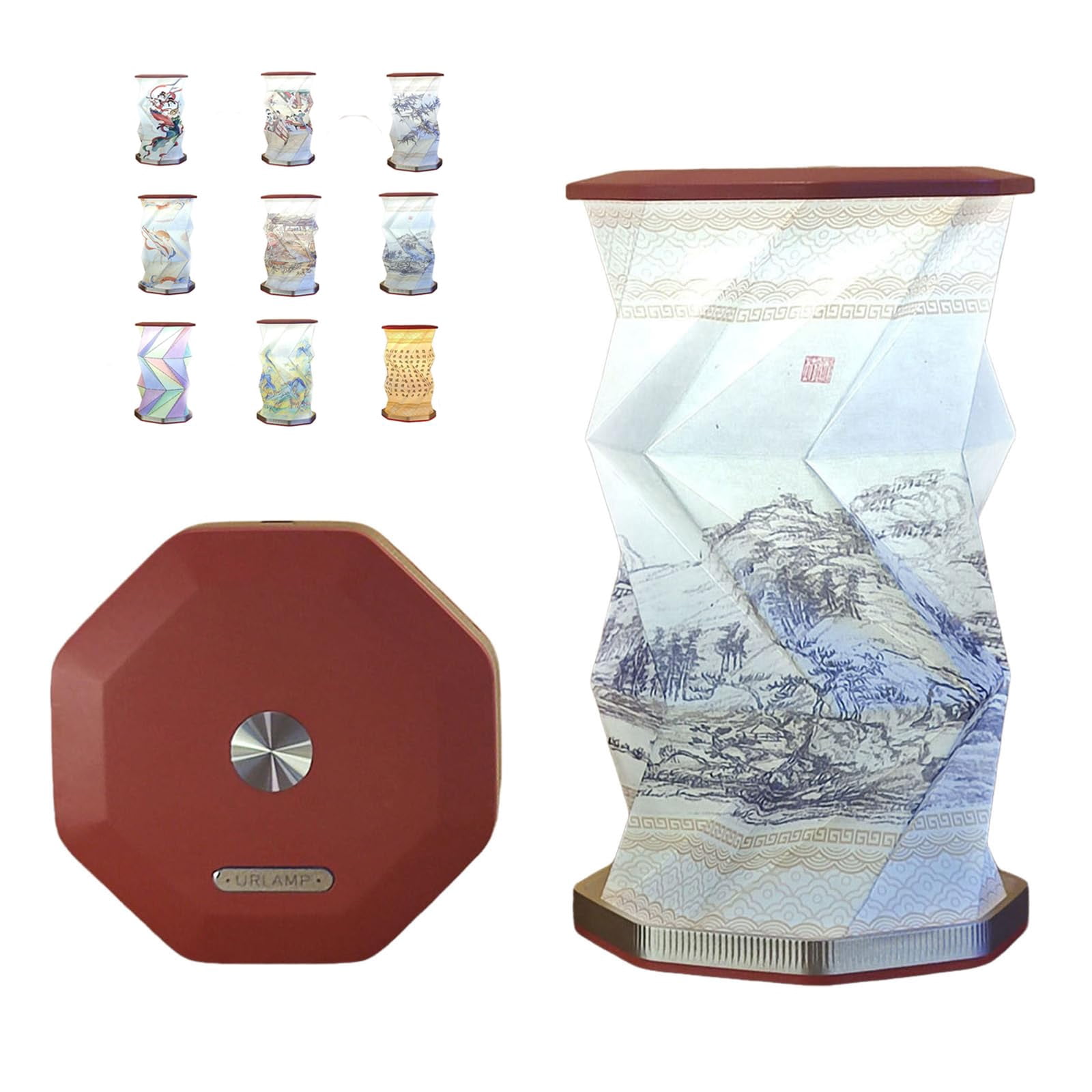 Origami Lantern Rechargeable Portable Paper Night Light, Smart Voice ...