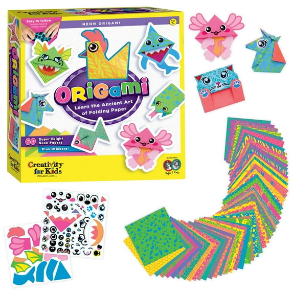 Creativity for Kids Origami Craft: DIY Origami Kit for Kids, 60 Bright ...