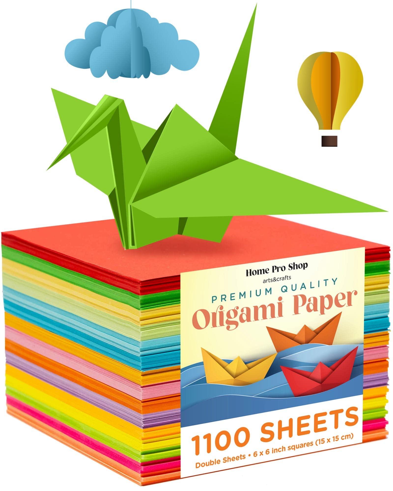 Origami Paper - 1100 MSF2 Sheets - Double Sided 6x6 inches Origami ...