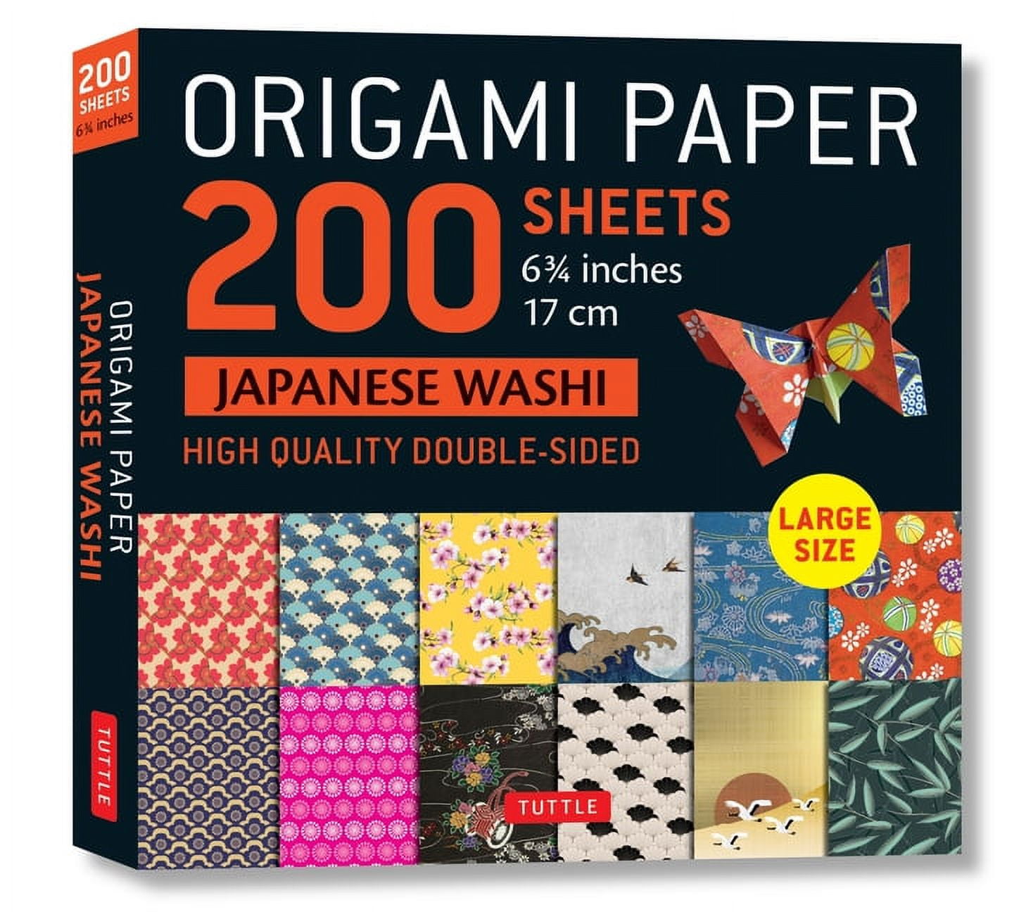 Origami Paper 200 Sheet Japanese Washi Patterns 6 3/4 17 CM: Double ...