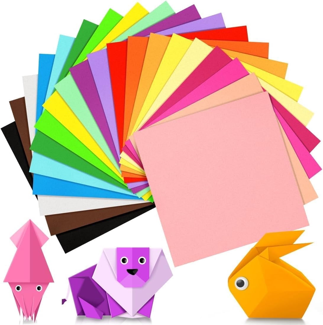 Origami Paper, 200 Sheets, 20 Colors, Double Sided Colored Paper, 6 ...