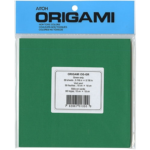 Origami Paper 5.875" x 5.875", 50pk, Green - Walmart.com