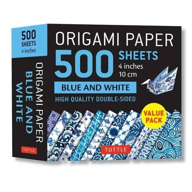 Origami Paper 500 Sheets Blue and White 4 (10 CM): Double-Sided Origami ...