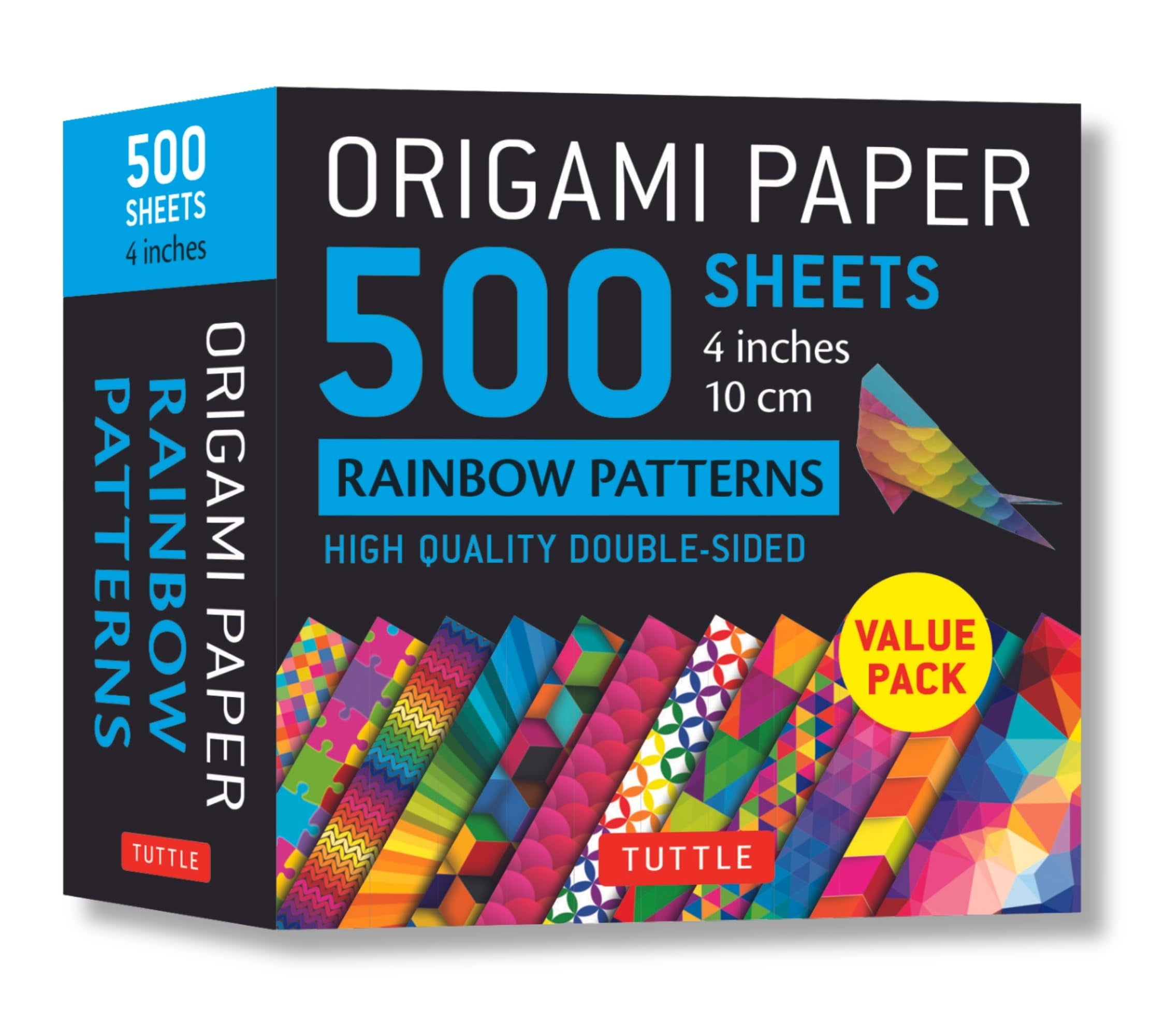 Origami Paper 500 sheets KEF16 Rainbow Patterns 4" (10 cm): Double ...