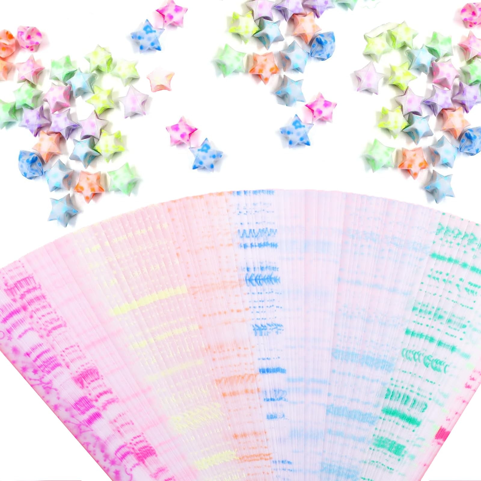 Origami Paper - 630 EC36 Sheets Luminous Origami Star Paper 30 Color ...