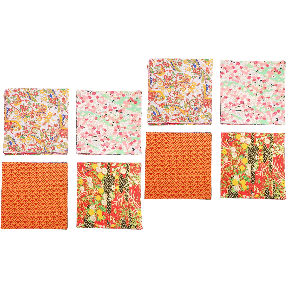 Origami Paper 8 Sets Japanese Craft Square Foldable Style Yuzen Folding ...