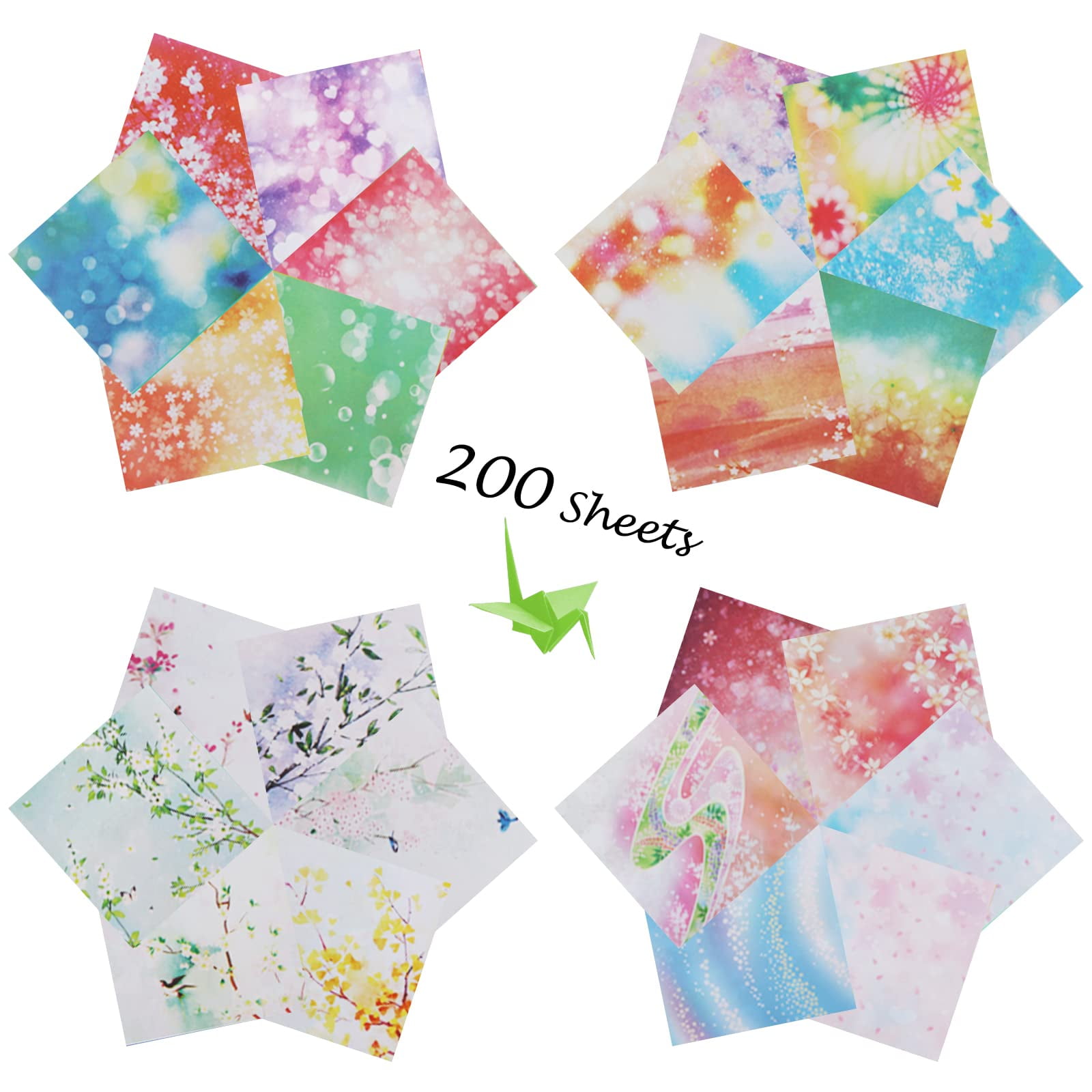 Origami Paper, DOITEM 200 MSF2 Sheets 6 inches Square 24 Colors ...