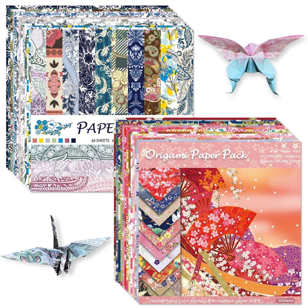 Origami Paper Kit Dobule VTF5 Sided 100 Sheets 100 Colors 6 Inch ...