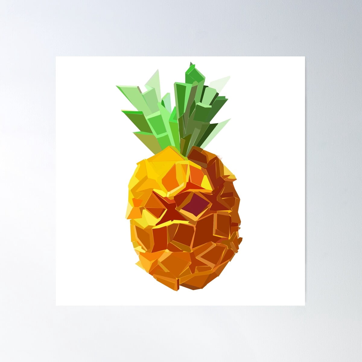 Origami Pineapple Poster Wall Art, Modern Wall Decor For Living Room ...