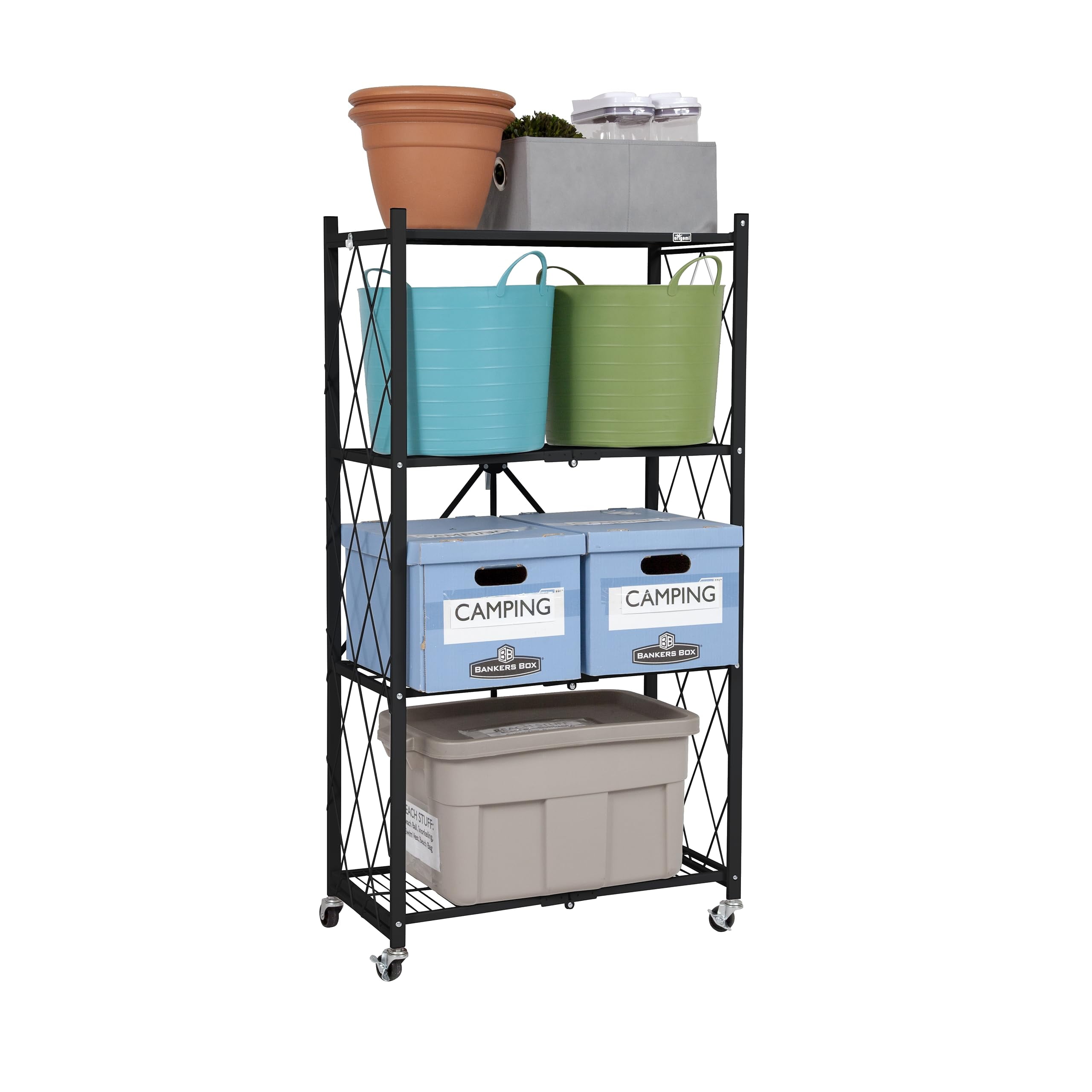 Origami R4 4-Tier Folding Shelf Garage Shelving Heavy Duty Shelving ...