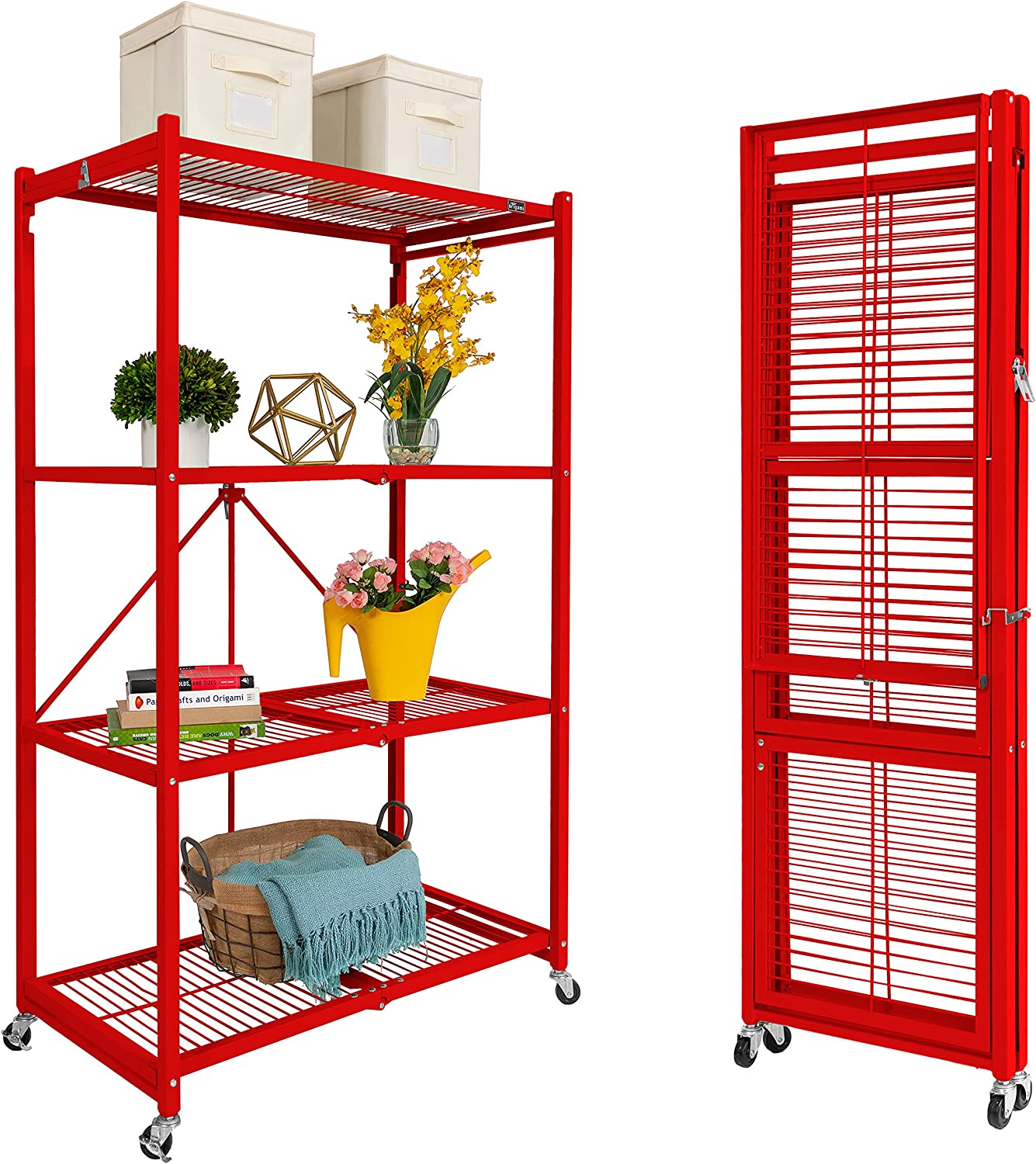 Origami R5 Foldable 4-Tier Garage Shelving Heavy Duty Shelving with ...