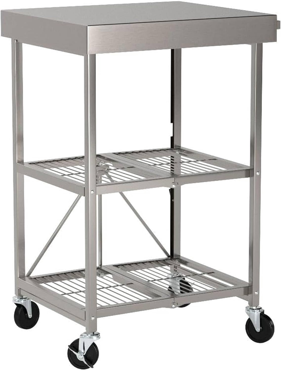 Origami RBT Foldable Kitchen Island Cart, Storage Table Organizer with ...