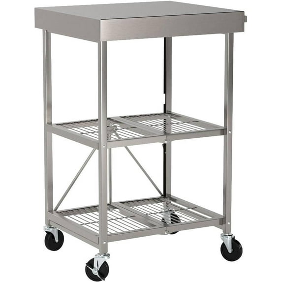 Origami RBT Foldable Kitchen Island Cart, Storage Table Organizer with ...