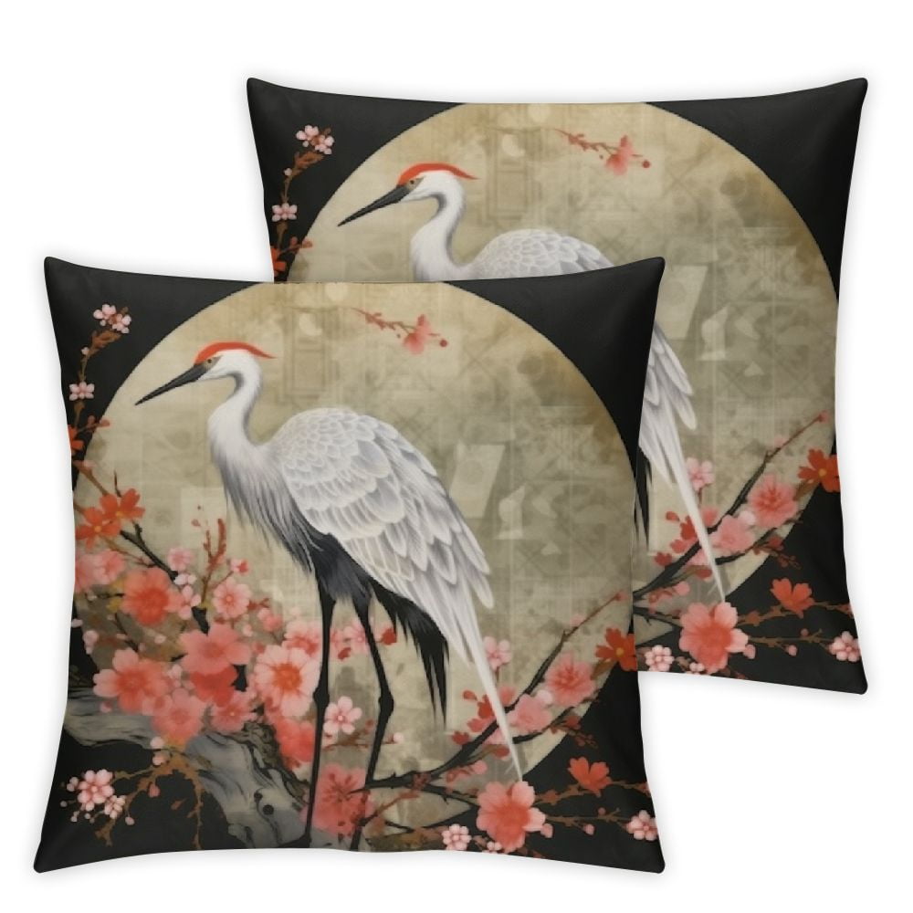 Origami red-crowned crane Japanese cherry blossoms T crane Throw ...