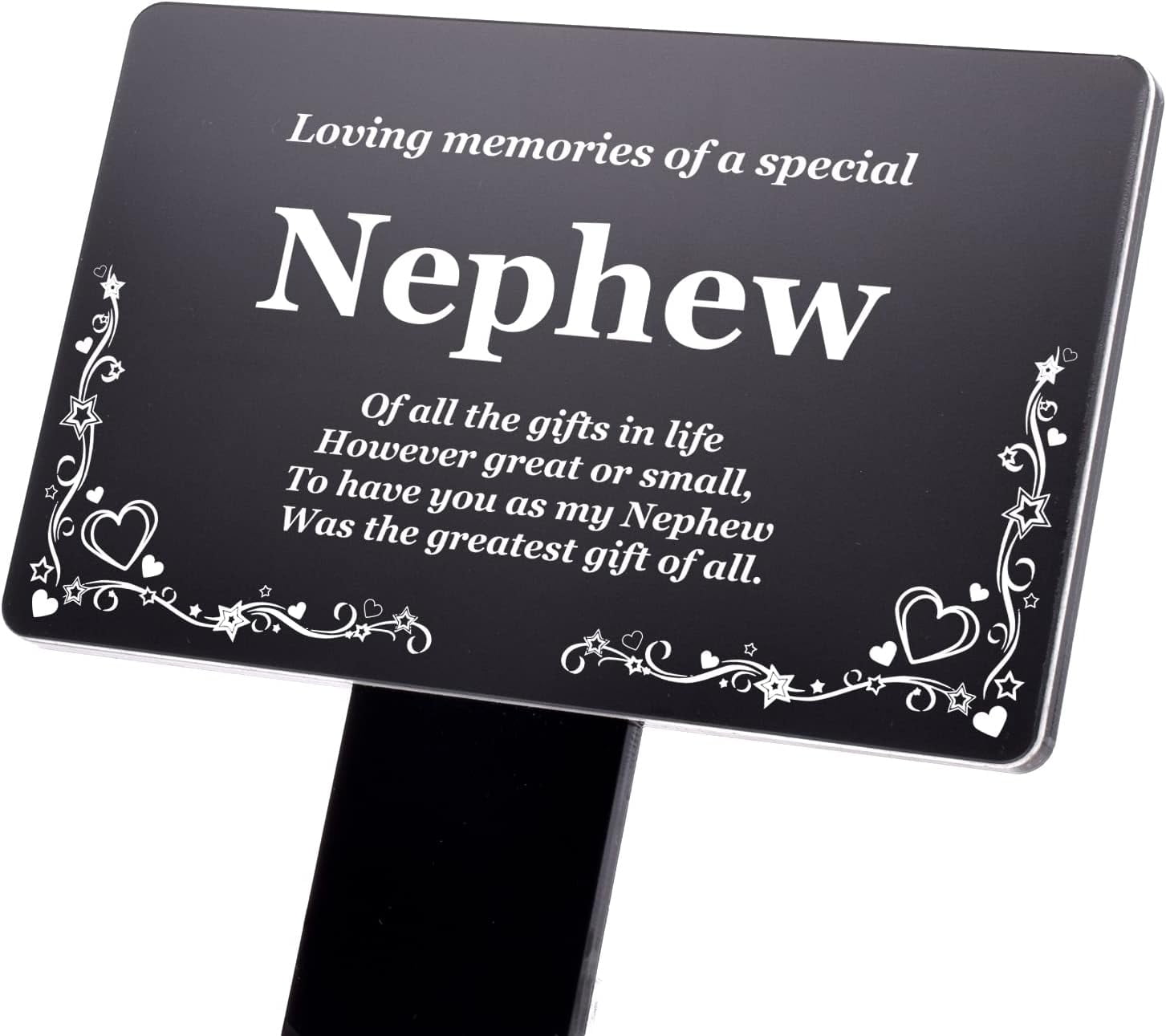 Origin Nephew Memorial Stake - Engraved with Poem (Gold/Silver/Copper ...