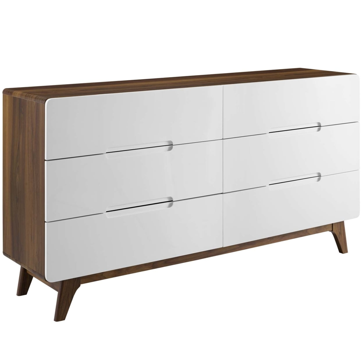 Origin Six-Drawer Wood Dresser or Display Stand (6076-WAL-WHI ...
