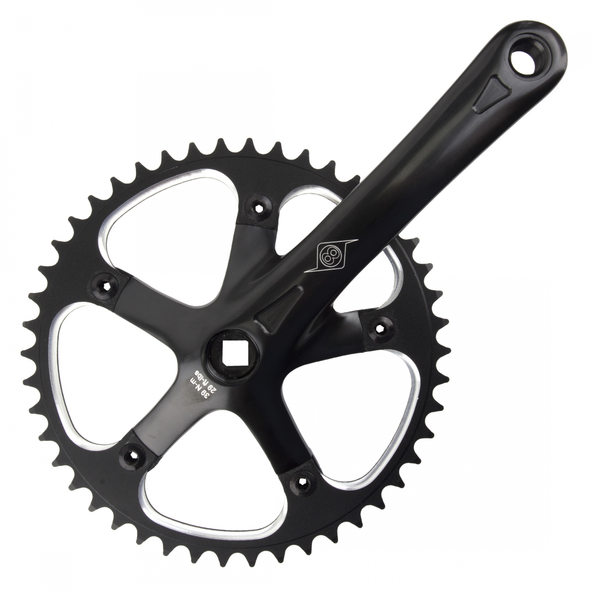 Origin8 Track/SS Crankset 175x46 Aluminum 103mm JIS Square Taper Black - Walmart.com