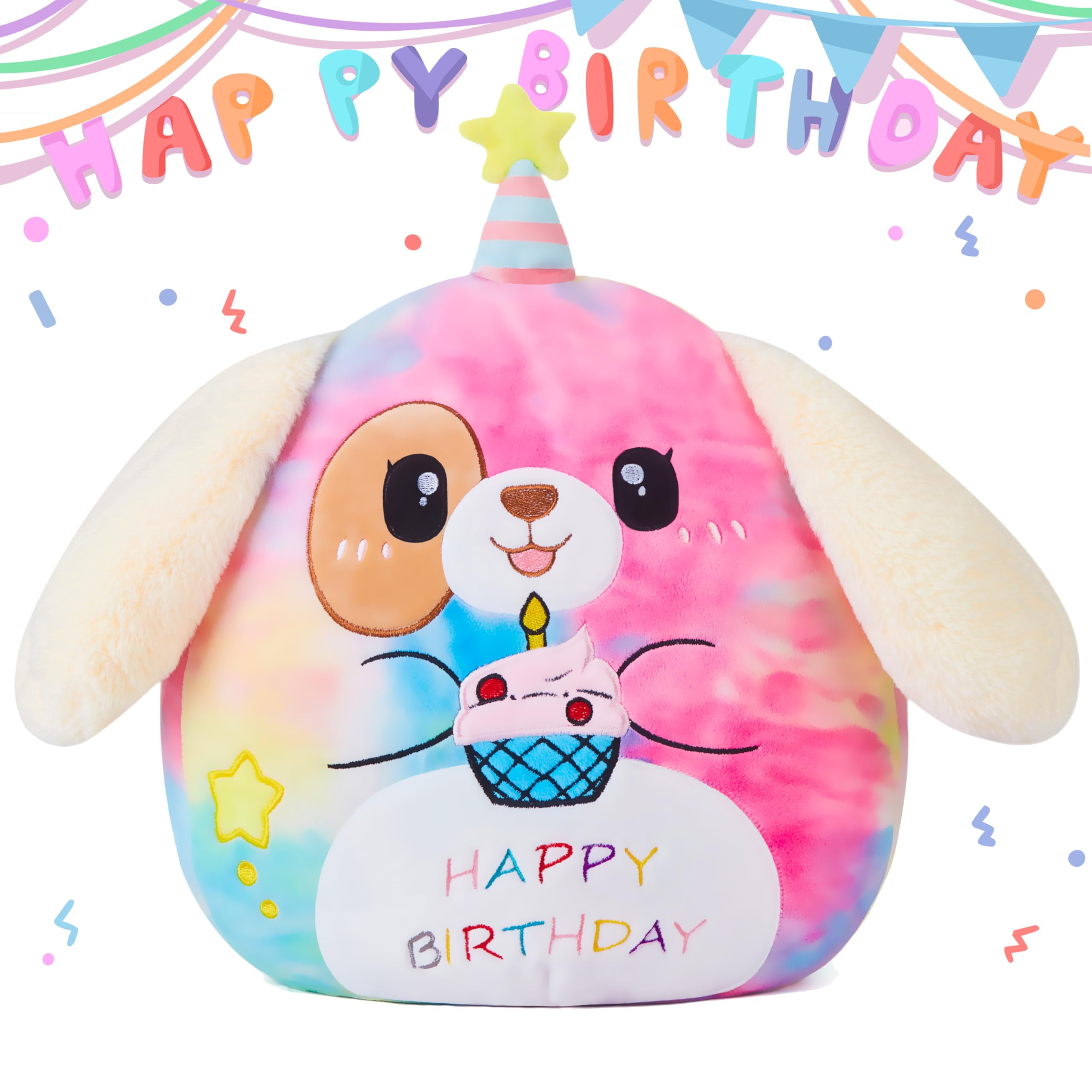 Original 14.5-Inch Large Happy Birthday Dog Plush Pillow Stuffed Animal ...